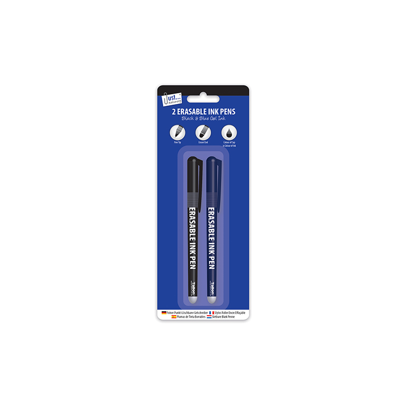 Erasable Gel Pen Black And Blue Magic Ink Friction Fine Tip School Off ...