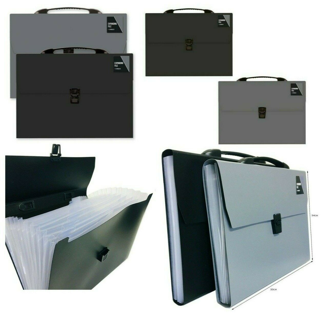 A4 Expanding File 13 Pockets Document Organiser Paper Storage Wallet F ...