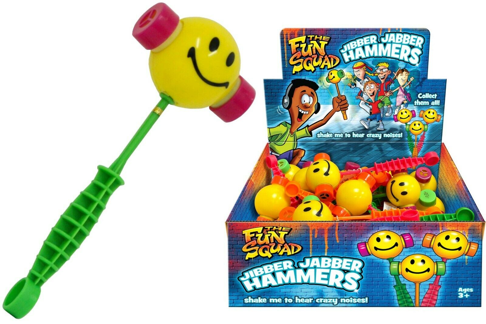 Kids Children Jibber Jabber Groan Hammer Shaker Toy Giggle Stick Senso ...